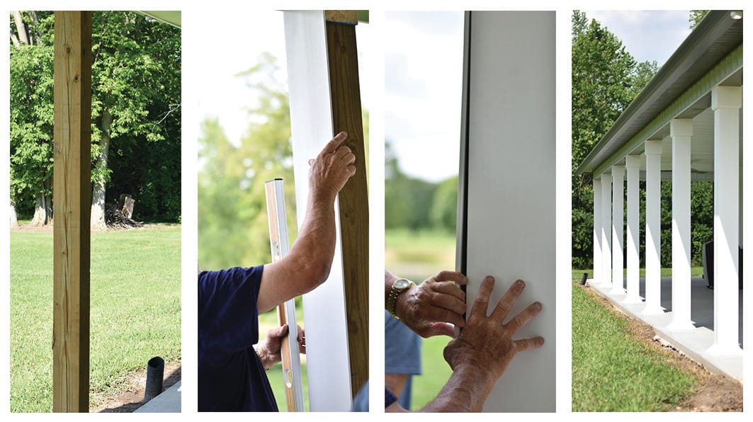 Vinyl Porch Column Wraps Non Tapered PVC Porch Columns | Crawl Space